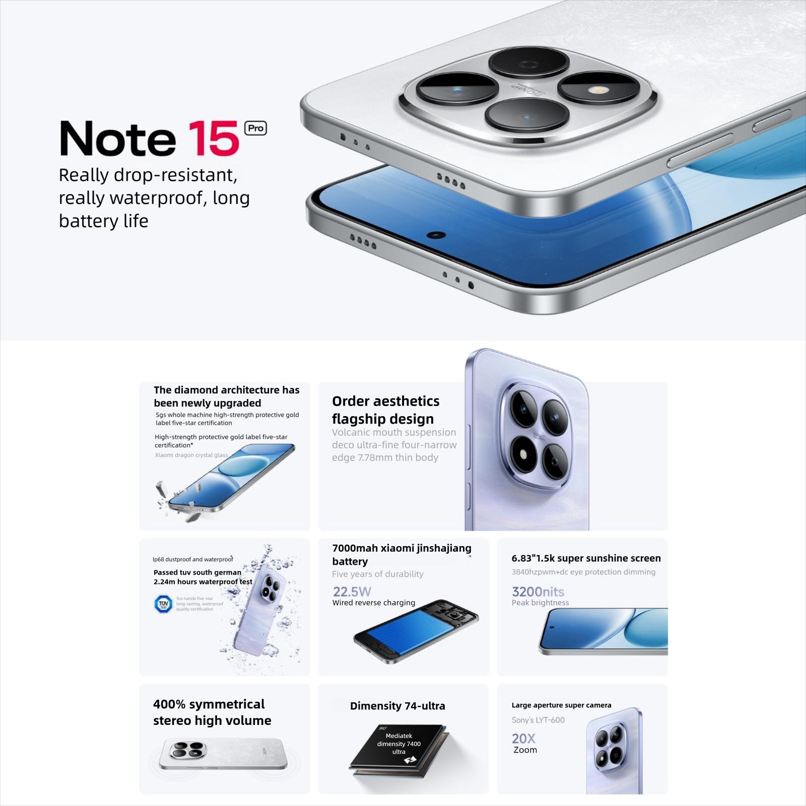 Xiaomi Redmi Note 15 Pro 5G Android Smartphone